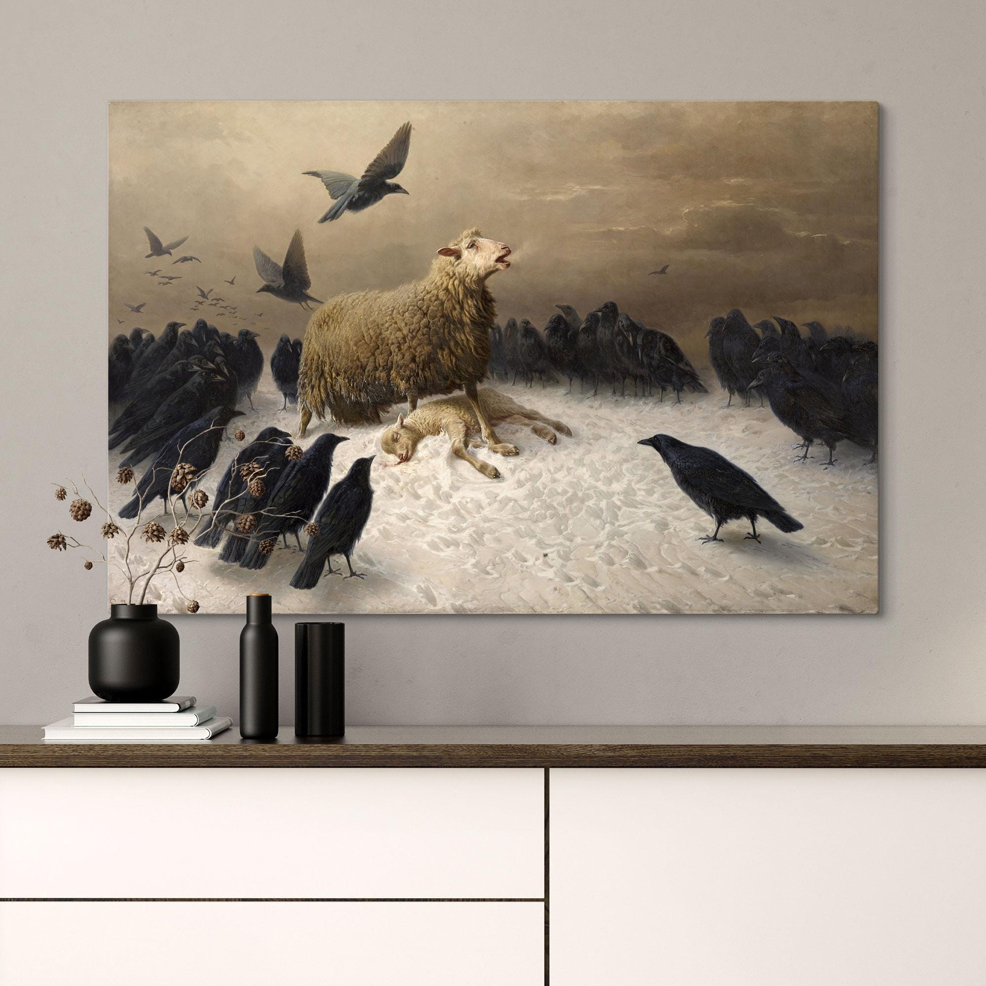 Anguish by August Friedrich Schenck Canvas Print, Emotional Animal Art ...