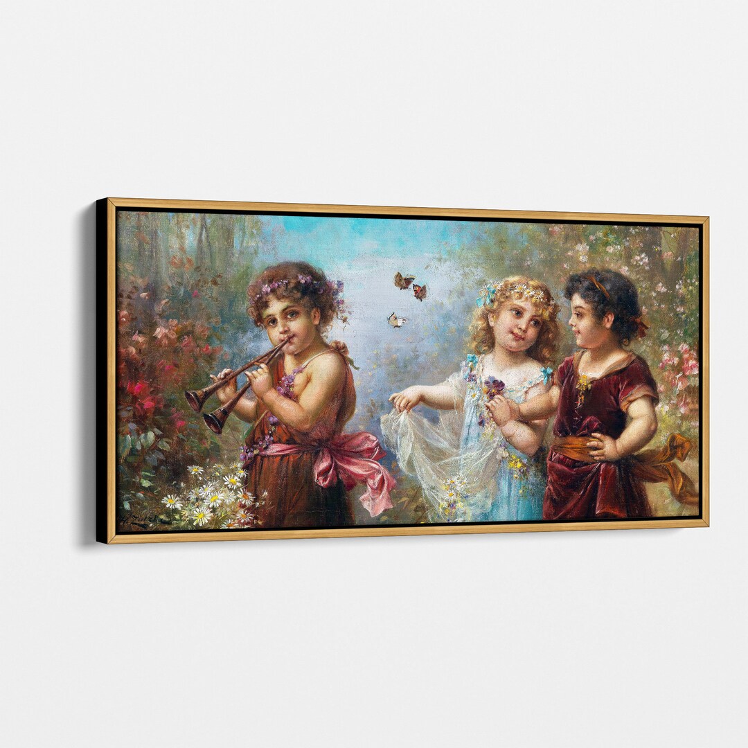 Hans Zatzka the Spring of Life Canvas Wall Art, Classical Cherub ...