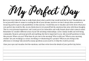 My Perfect Day Coaching Worksheet - Etsy