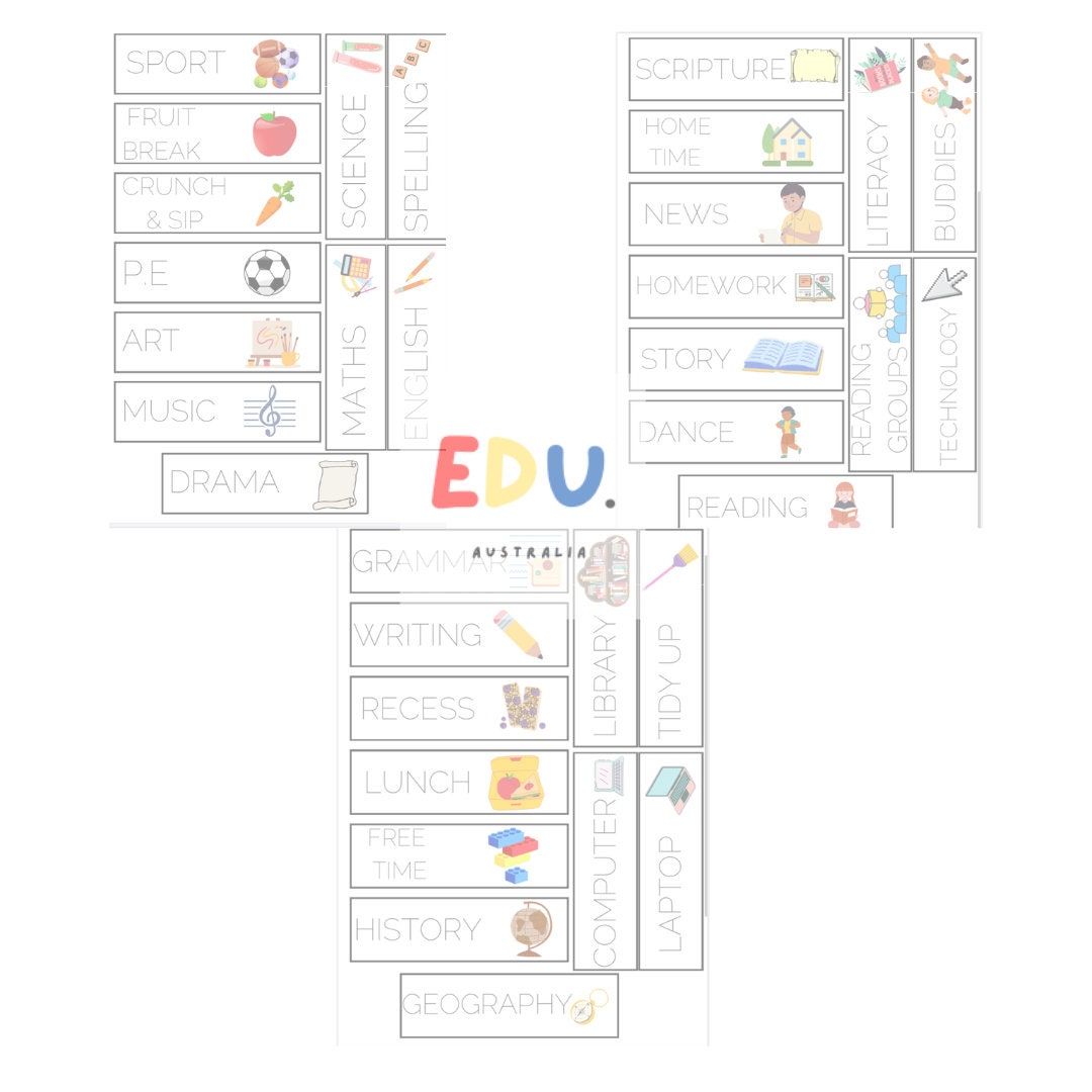 Classroom Visual Timetable Etsy Classroom Visual Timetable Etsy
