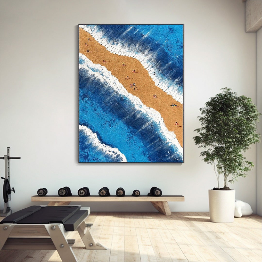 Blue Ocean Sandstone Texture Wall Art Outdoor Beach Pool Party Original ...