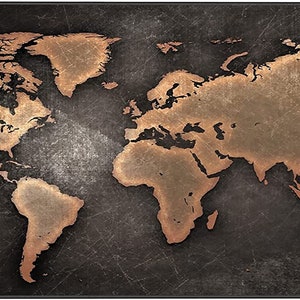 Large Gaming Mouse Pad, World Map, Stitched Edges, Extended Mousepad ...