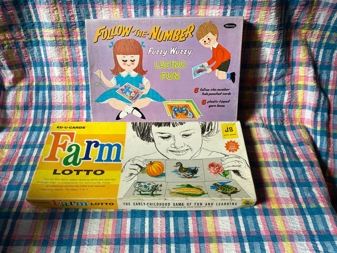 1960s Vintage Childrens Educational Games Farm Lotto & - Etsy