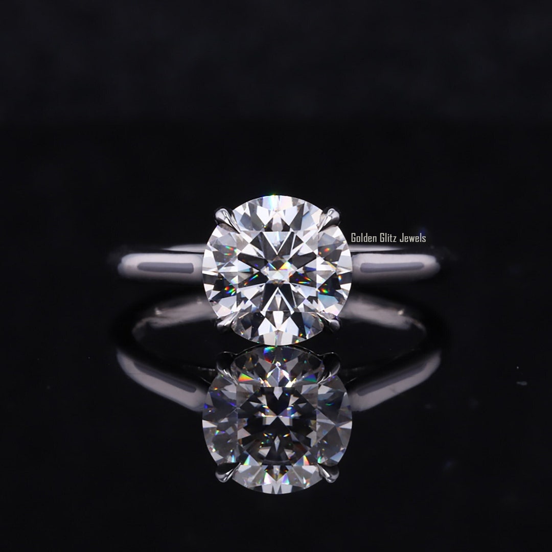 Filigree Engagement Ring Cathedral Solitaire Four Prong Setting Swirl ...