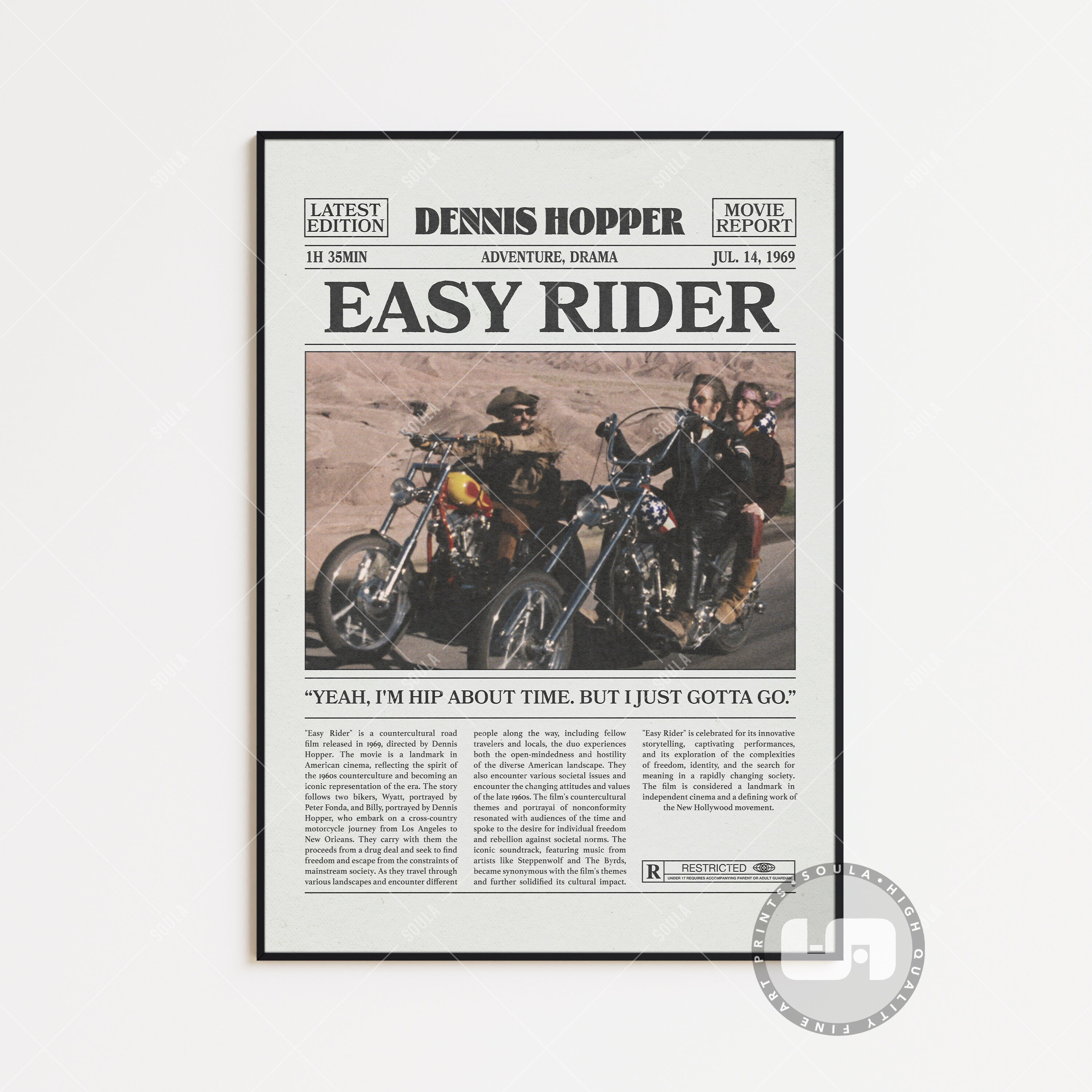 Easy Rider Middle Finger Poster