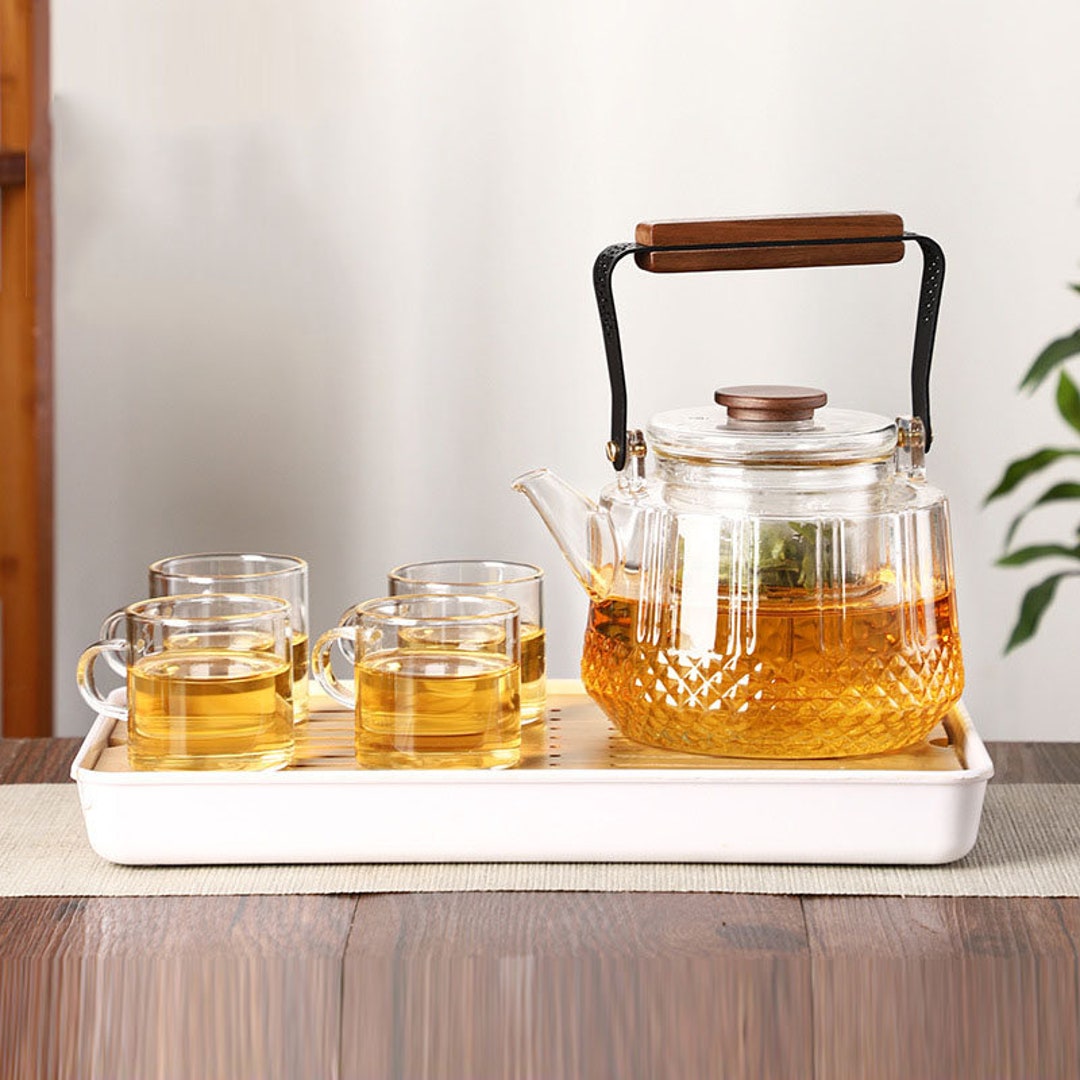Glass Teapot High Temperature Resisting Beam Pot Kettle Heating Tea ...