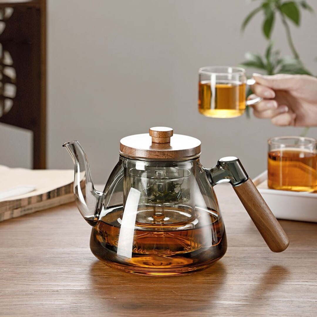 Handmade Glass Teapot tea Water Separation Single Teapot flower Tea ...