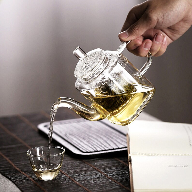 Japanese Square Glass Teapot High Temperature Glass Teapot Teapot With ...
