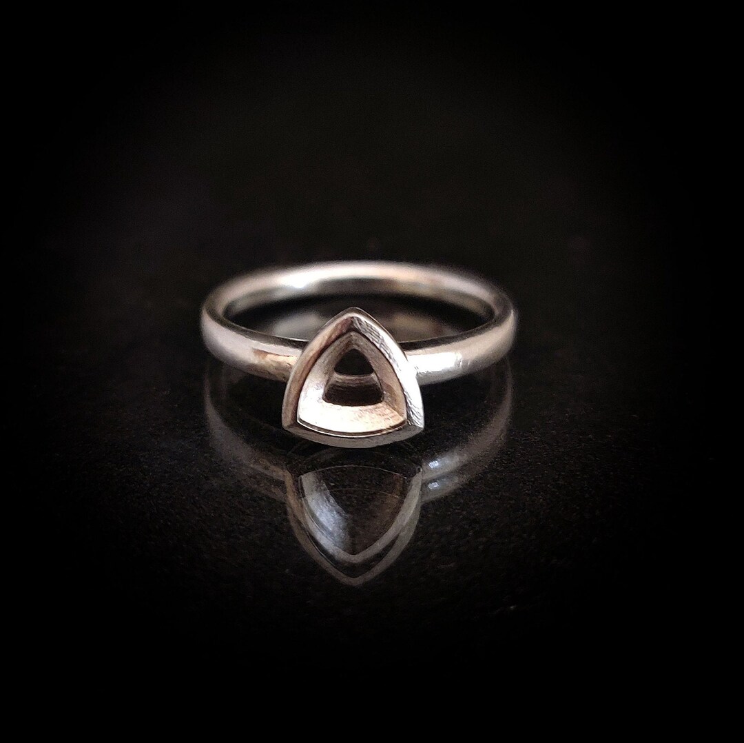 Silver Trillion Bezel Ring With Ohm Shank for Jewelry Making Supplies ...