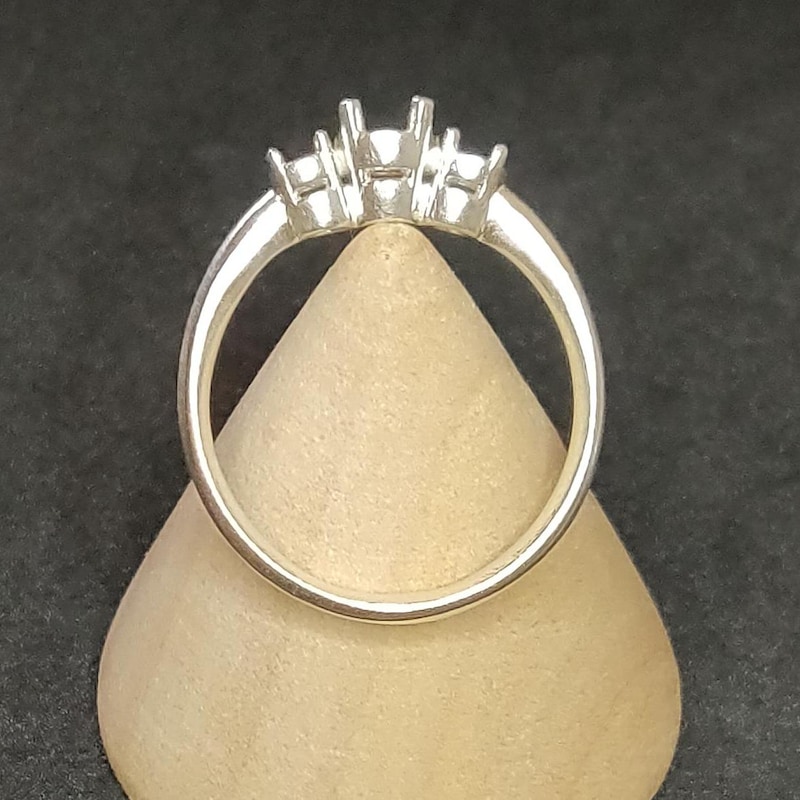 3 Stone Semi Mount Silver - Etsy UK