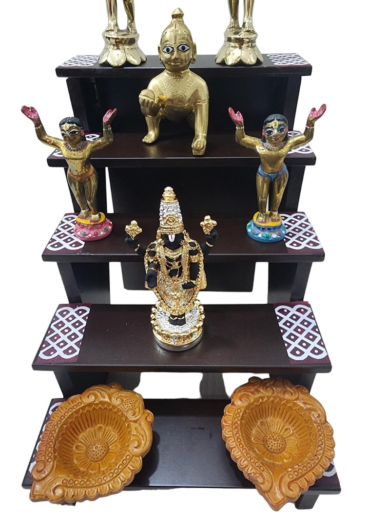 Five Step Deity Wooden Temple / Kolam Decorative Villaku Padi 5 Steps ...