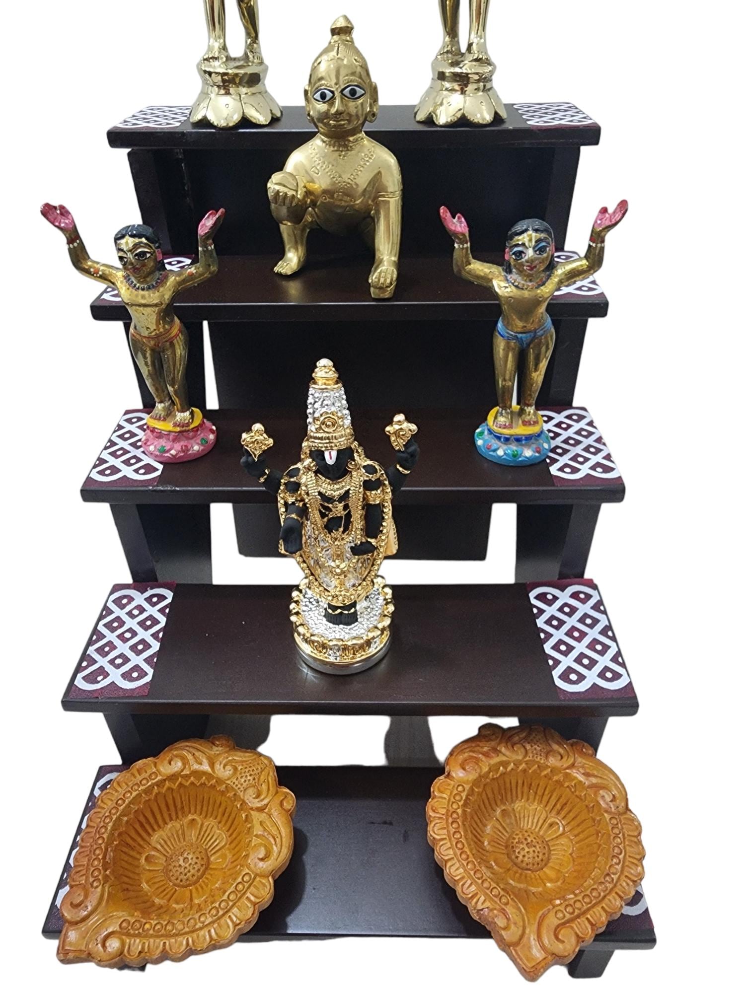 Five Step Deity Wooden Temple / Kolam Decorative Villaku Padi 5 Steps ...