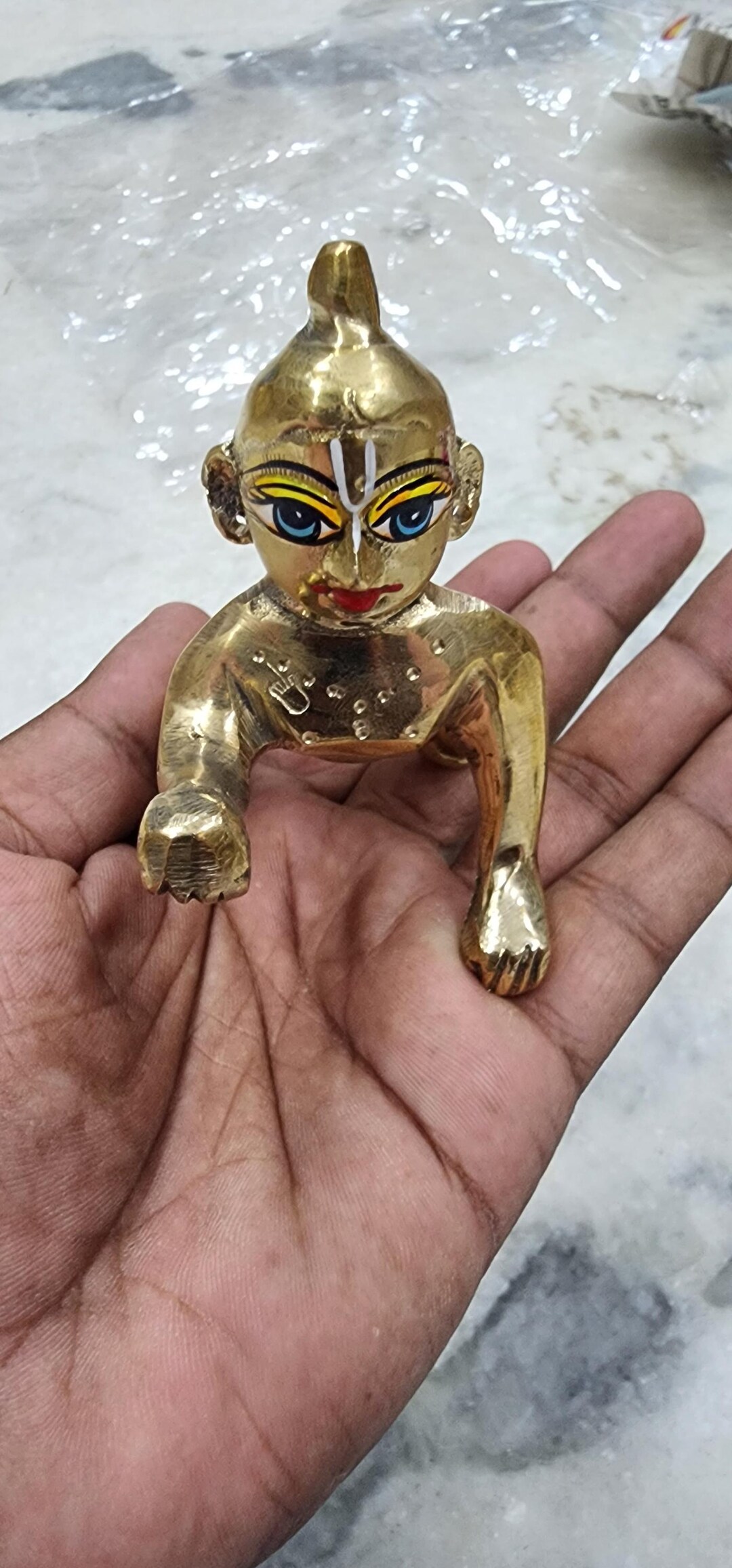 3.5inch/9cm Brass Laddu Gopal Deity , Vrindavan Bal Gopal , Baby ...