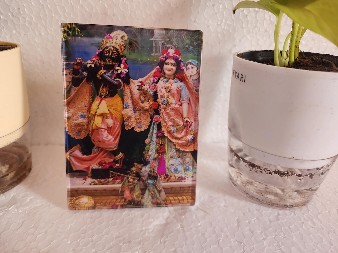 3*8inch Iskcon Radha Shyam Sundar Acrylic Frame , Radha Krishna Frame ...