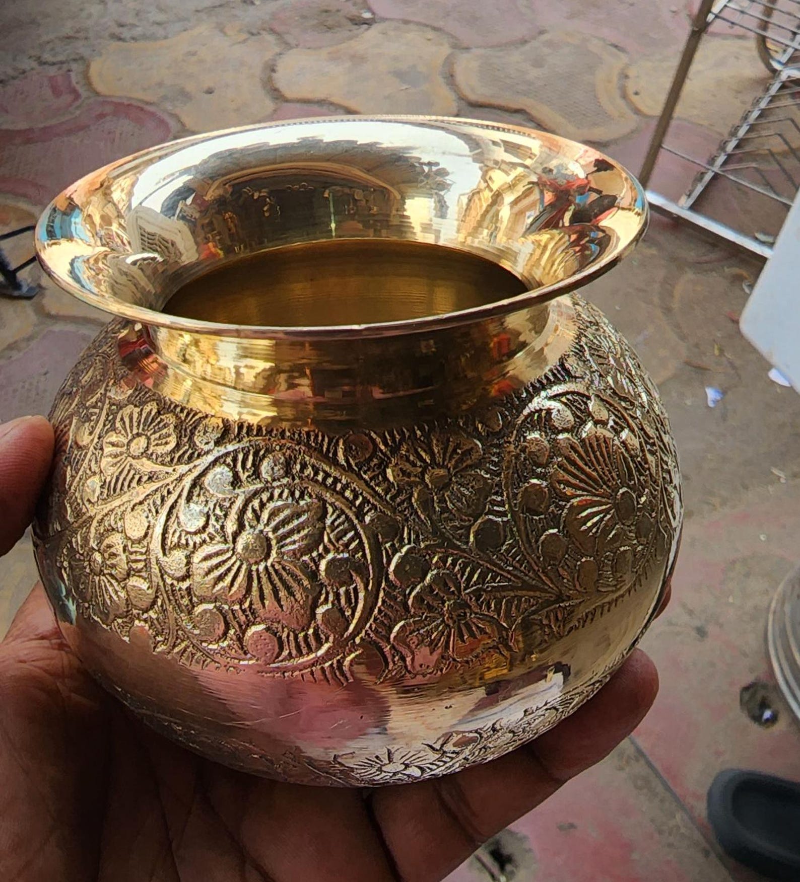 Antique Brass Lota , Brass Kalash With Unique Design , Vrindavan Made ...