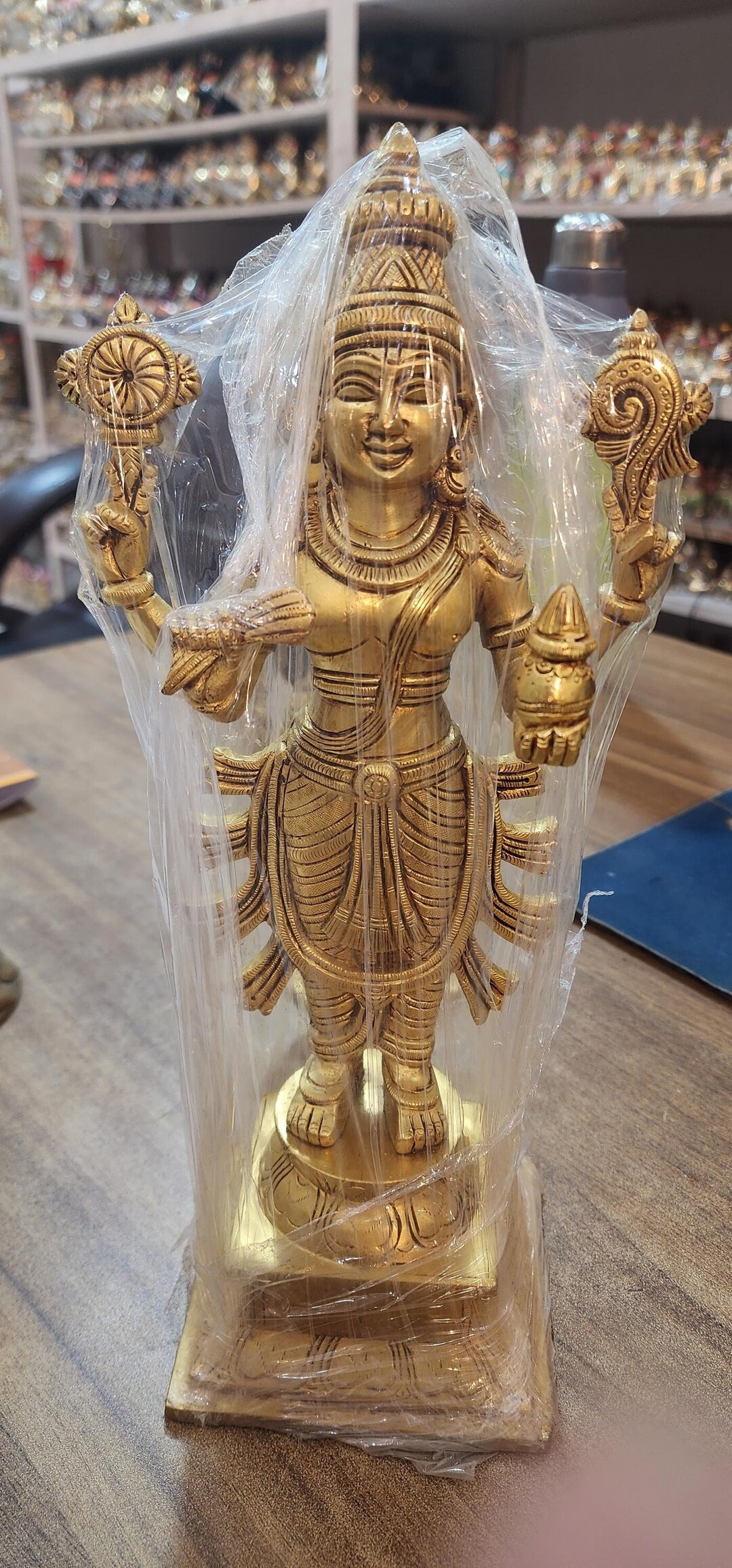 12inch/30cm Dhanvantari Solid Fine Light Brass Statue From Holy ...