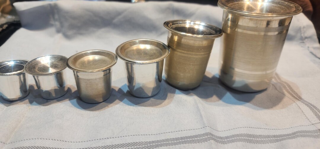 Pure Silver Deities Cup With Lid | Available in 6 Sizes | Puja Bhog Cup ...