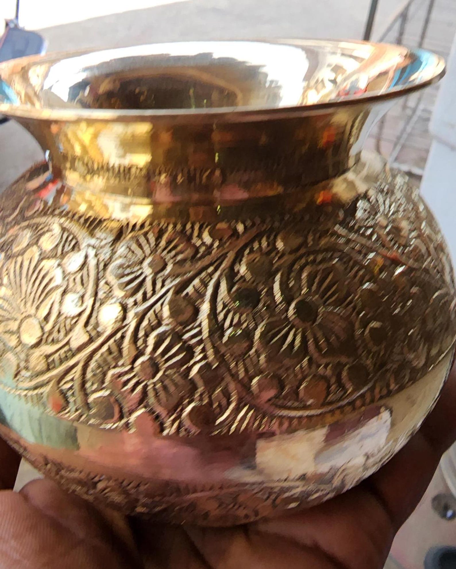 Antique Brass Lota , Brass Kalash With Unique Design , Vrindavan Made ...