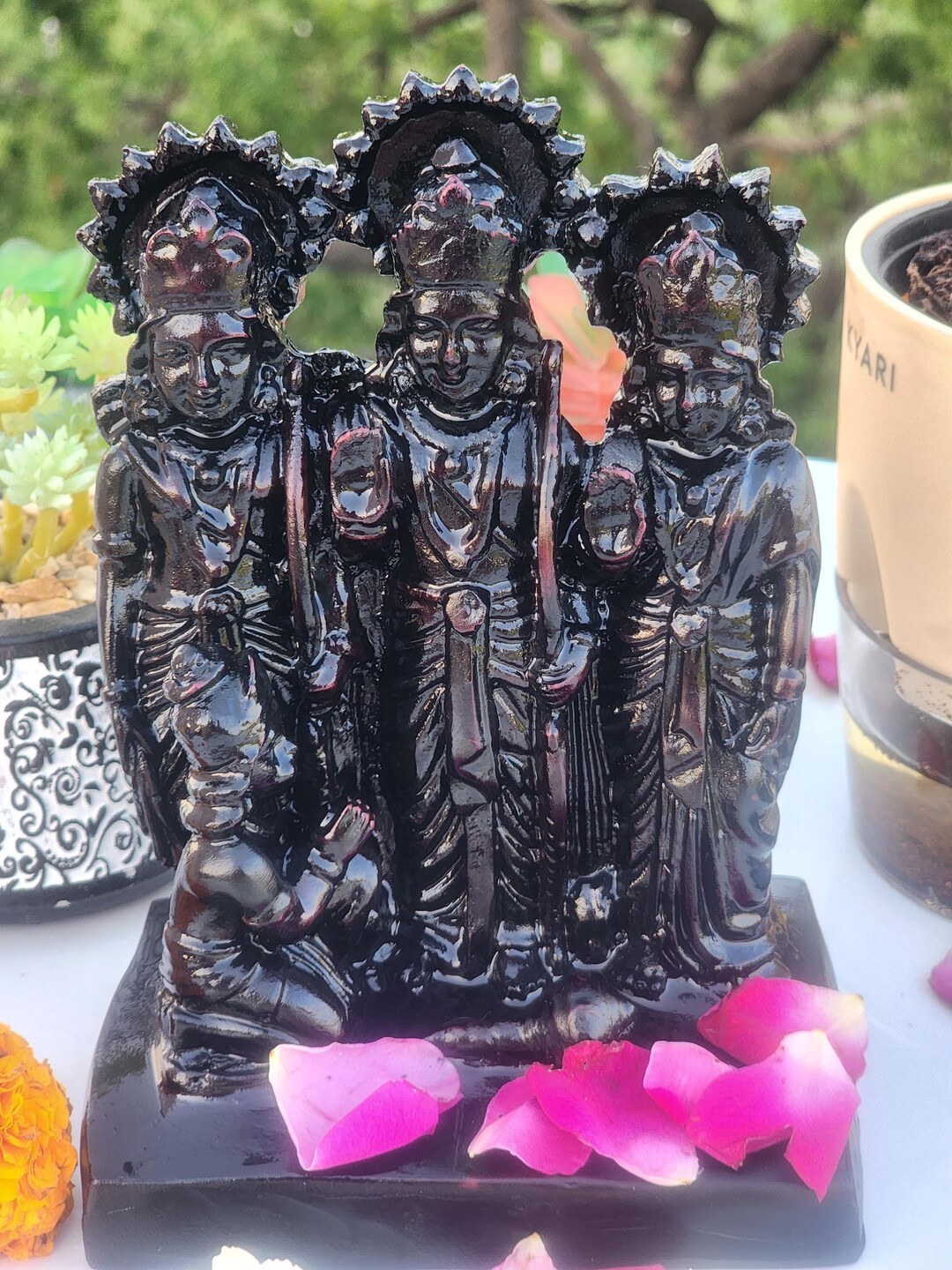 7inch/17cm Coconut Wood Ram Darbar , Ram Family , Gift Purpose , Home ...