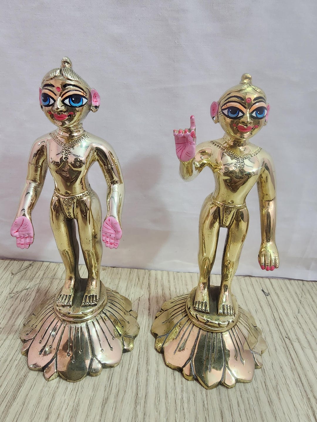 6inch Gaur Gadadhar, Two Deity in Panchtattva , Solid Panchtatva Statue ...