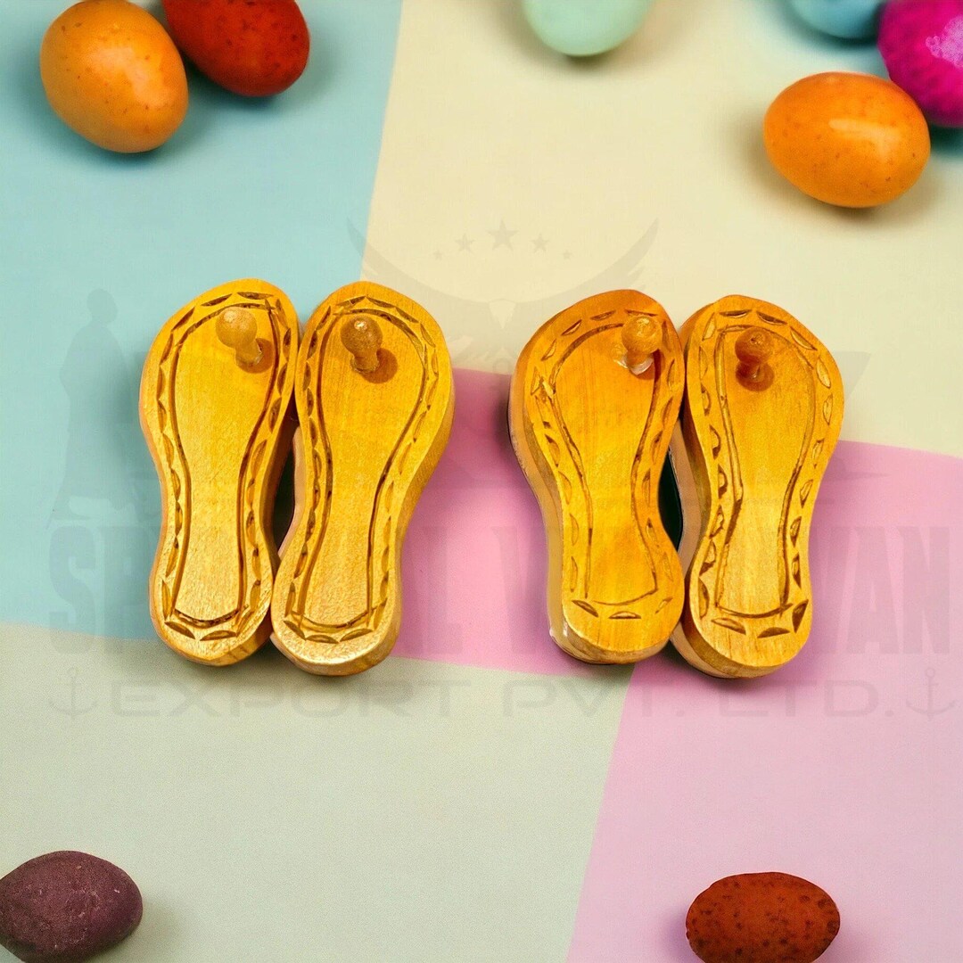 5inch Wooden Foot Sign of Bhagvan , , Radha Krishna Charan Paduka ...