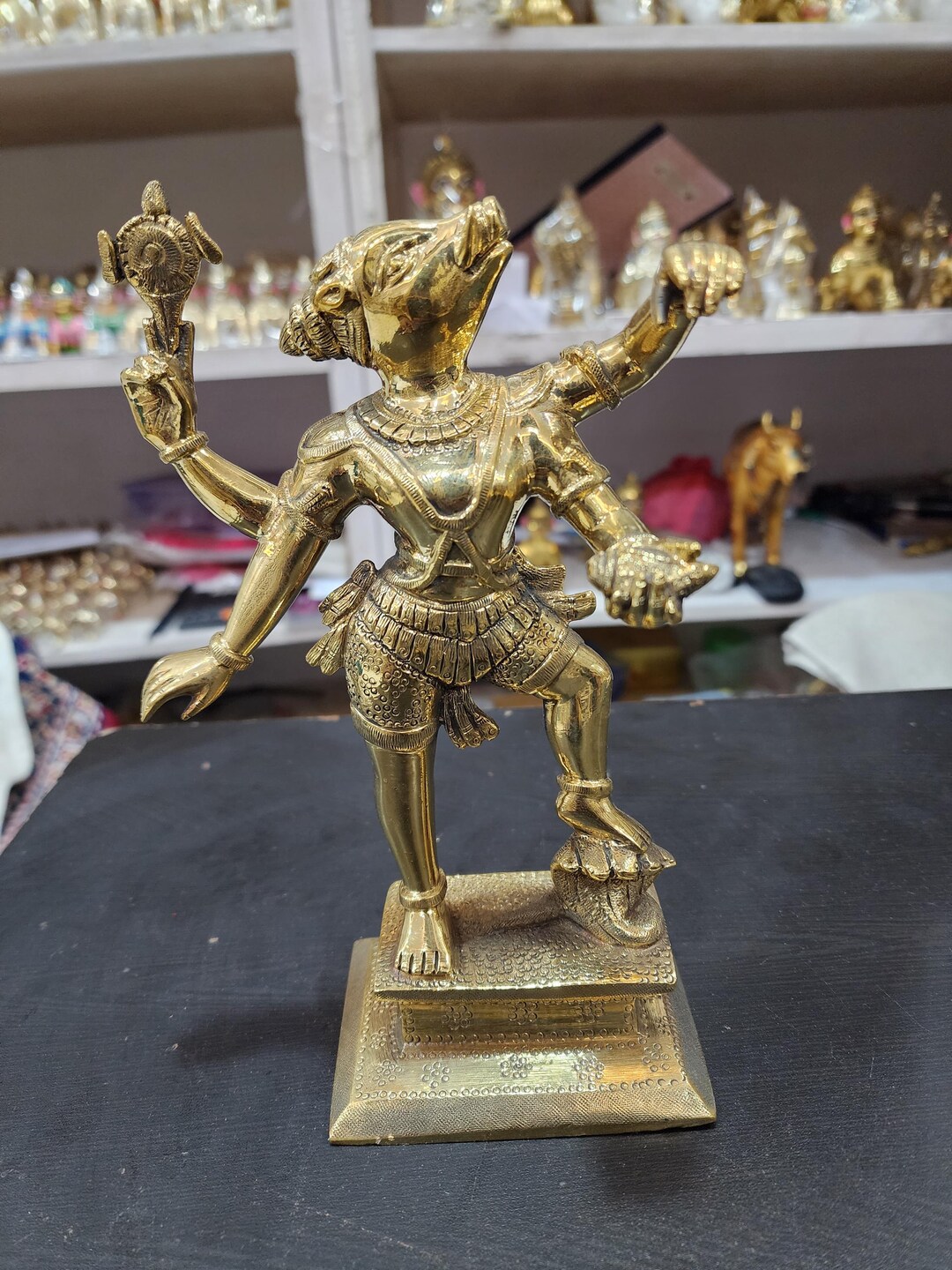 Antique 8inch/20cm Brass Mix Metal Varah Dev Bhagvan Solid Murti From ...