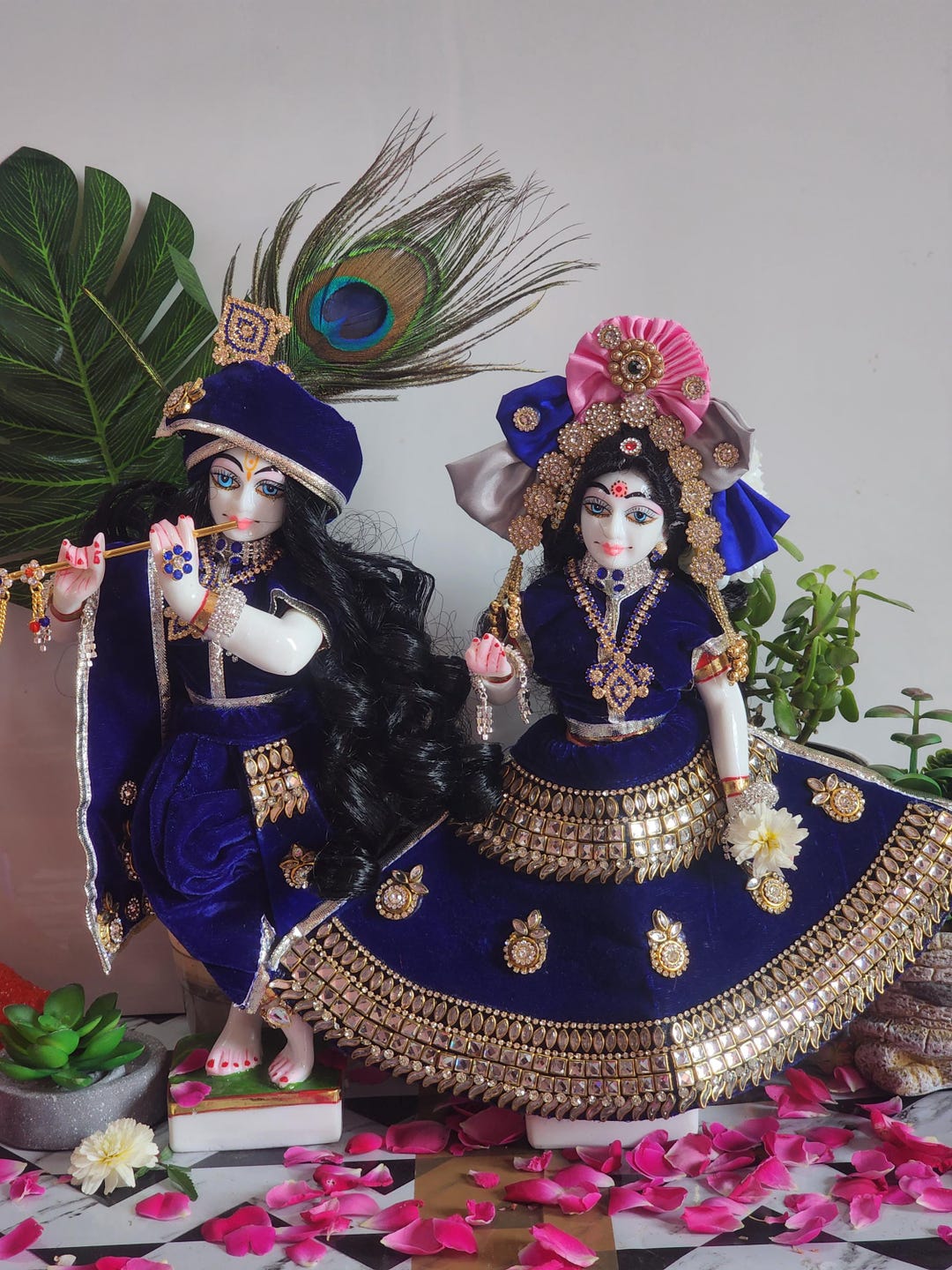 12inch Realistic Unique Beautifull Face Radha Krishna With Full ...