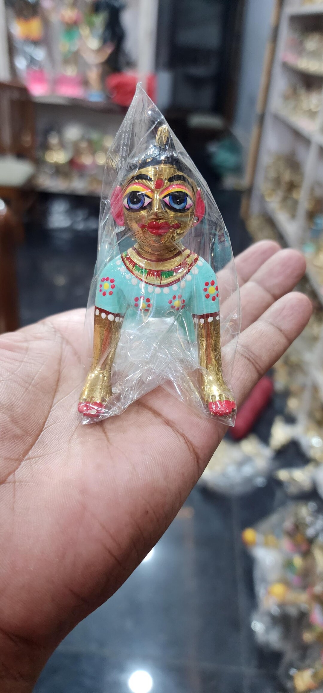 4inch Brass Radha Rani Panited Statue , Vrindavan Radha Rani Murti ...