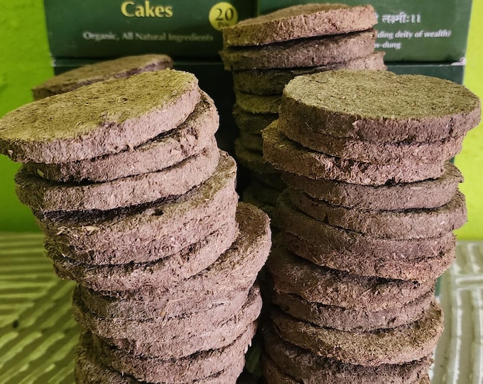 5 Pc 10 Cm Big- Indian Origin Desi COW DUNG CAKE Gobar Upale Kande 180 ...