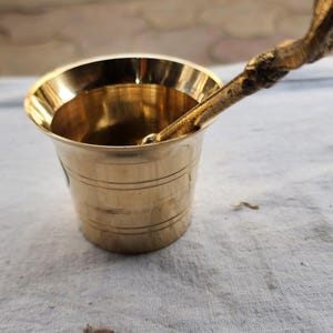2-inch Brass Panchpatra Set With 5-inch Spoon | Handcrafted in ...
