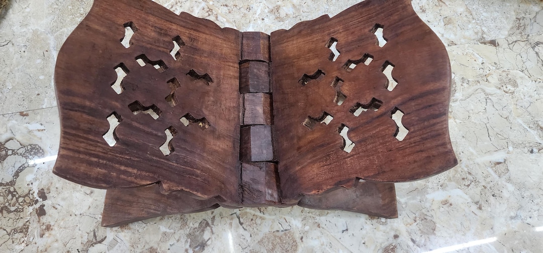 Geeta Book Stand , Bible /quran Wooden Stand , Handmade in Vrindavan ...