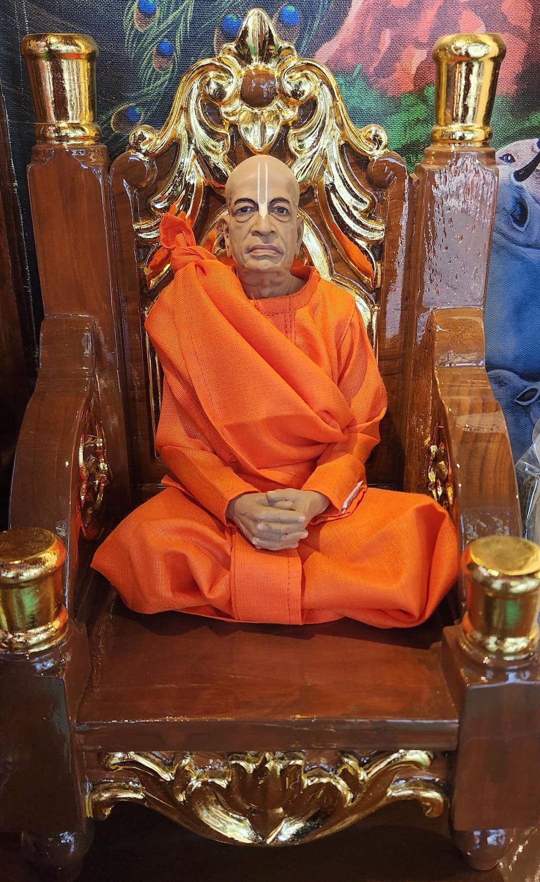 7inch/17cm Shrila Prabhupad Statue Marble Dust Fiber Idol,with Teak ...