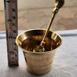 2-inch Brass Panchpatra Set With 5-inch Spoon | Handcrafted in ...