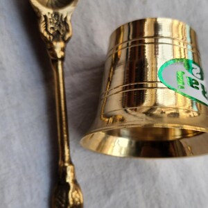 2-inch Brass Panchpatra Set With 5-inch Spoon | Handcrafted in ...