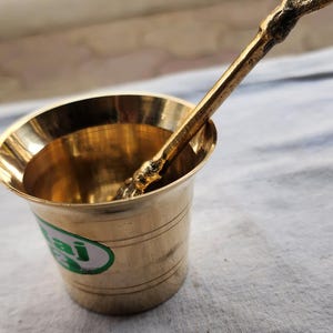 2-inch Brass Panchpatra Set With 5-inch Spoon | Handcrafted in ...