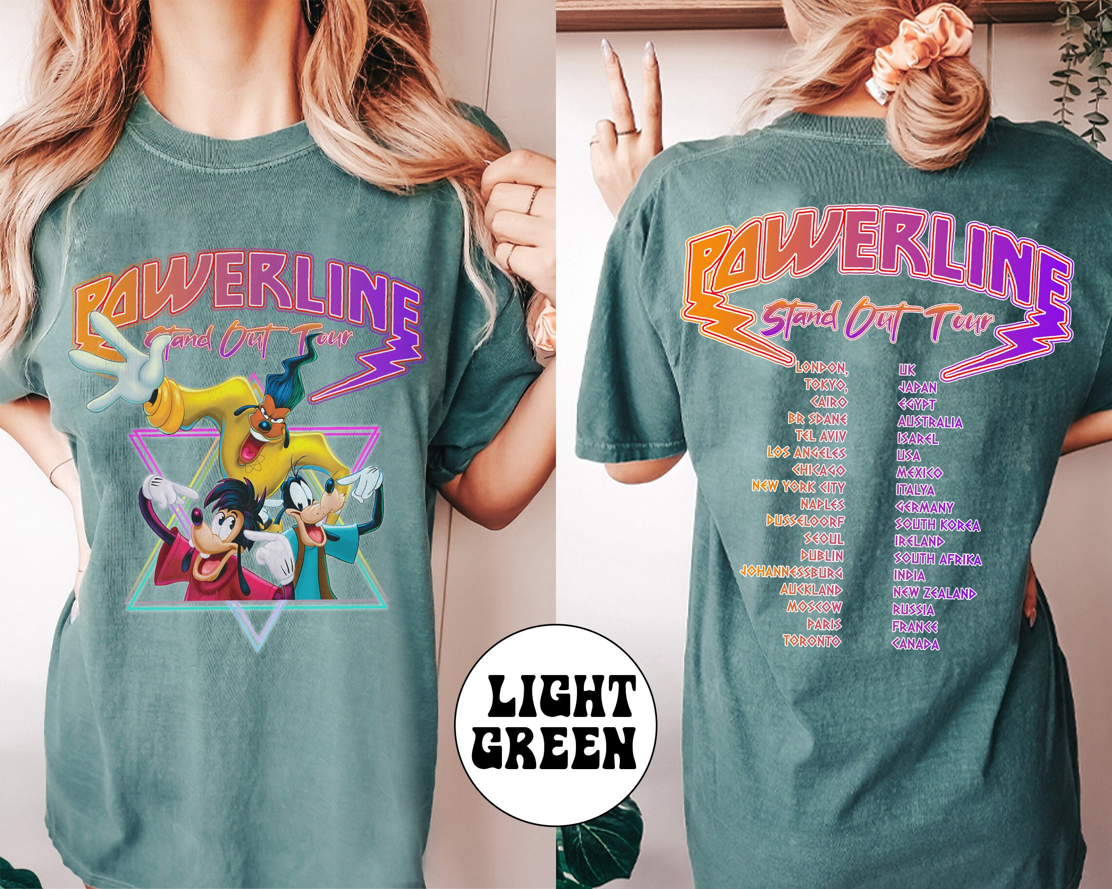 Comfort Colors Vintage Disney Powerline Shirt, Disney 90s A Goofy Movie ...