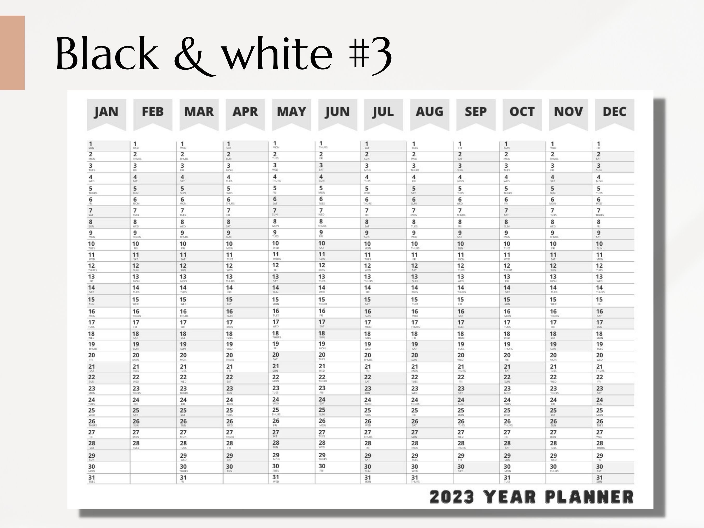2023 Full Year 2023 Landscape 2023 A5 Printable A5 - Etsy Hong Kong