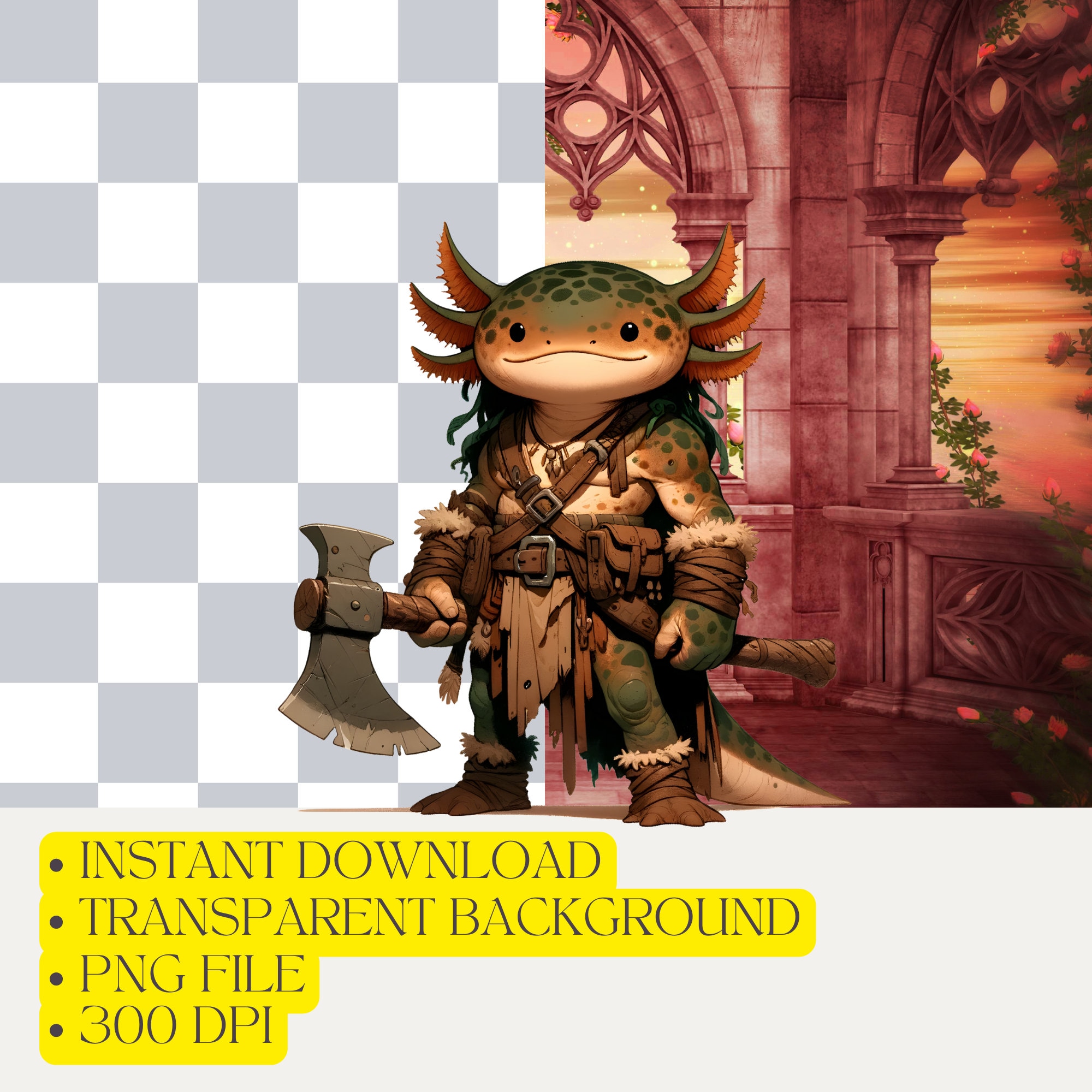 14 Axolotl Character in Rpg Style, Character Clipart, RPG Axolotl ...