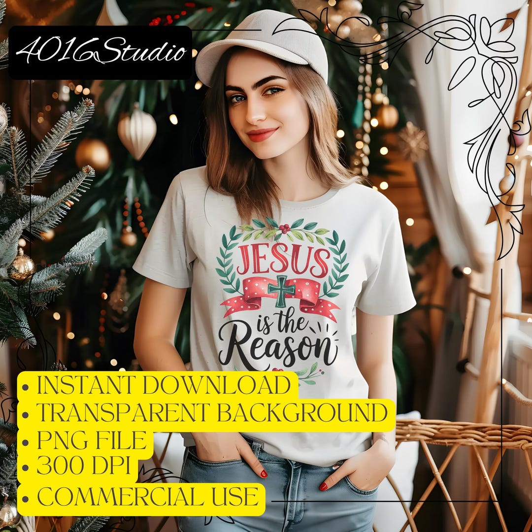 Jesus is the Reason Printable Christmas PNG, Christian Holiday Digital ...