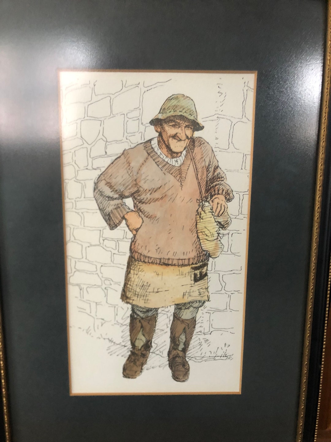 Nigel Hallard 1976 Vintage Hand Water Coloured Reproduction of an ...