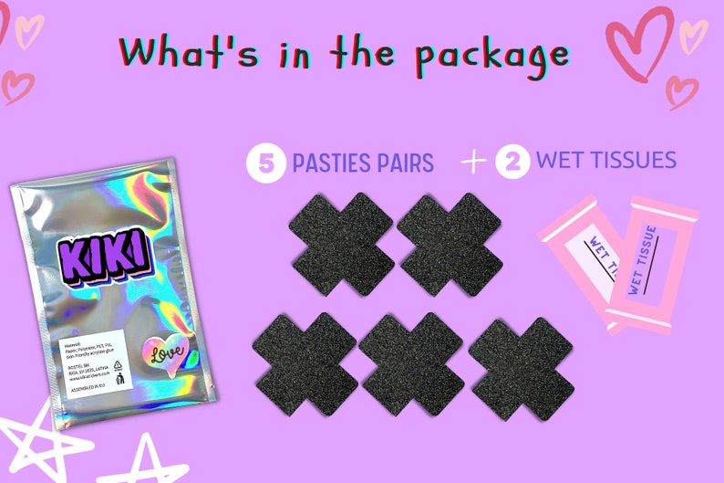 Heart Scaly Black Pairs, Nipple Stickers, Nipple Pasties, Rave Pasty ...