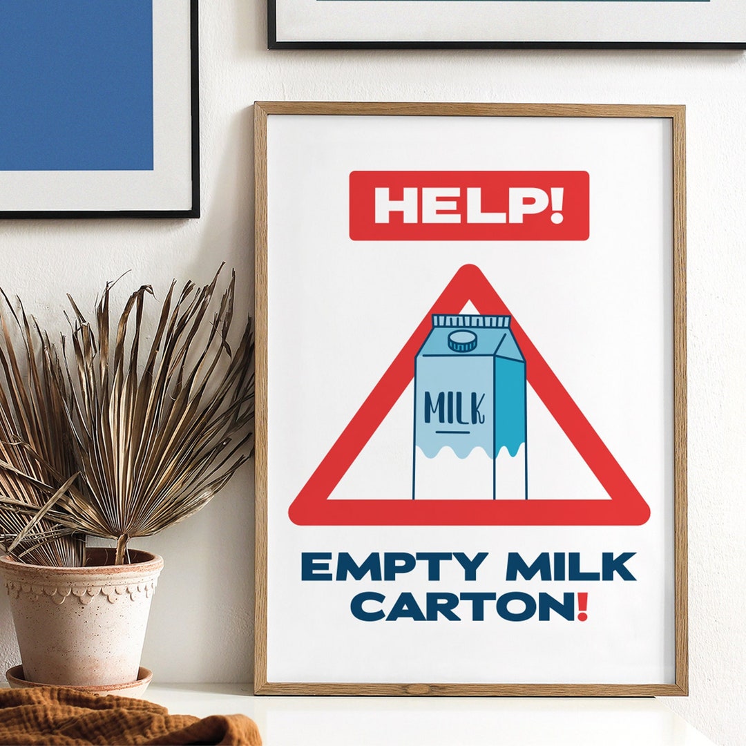 Help Empty Milk Carton Digital Download in X3 Sizes A5 A4 - Etsy