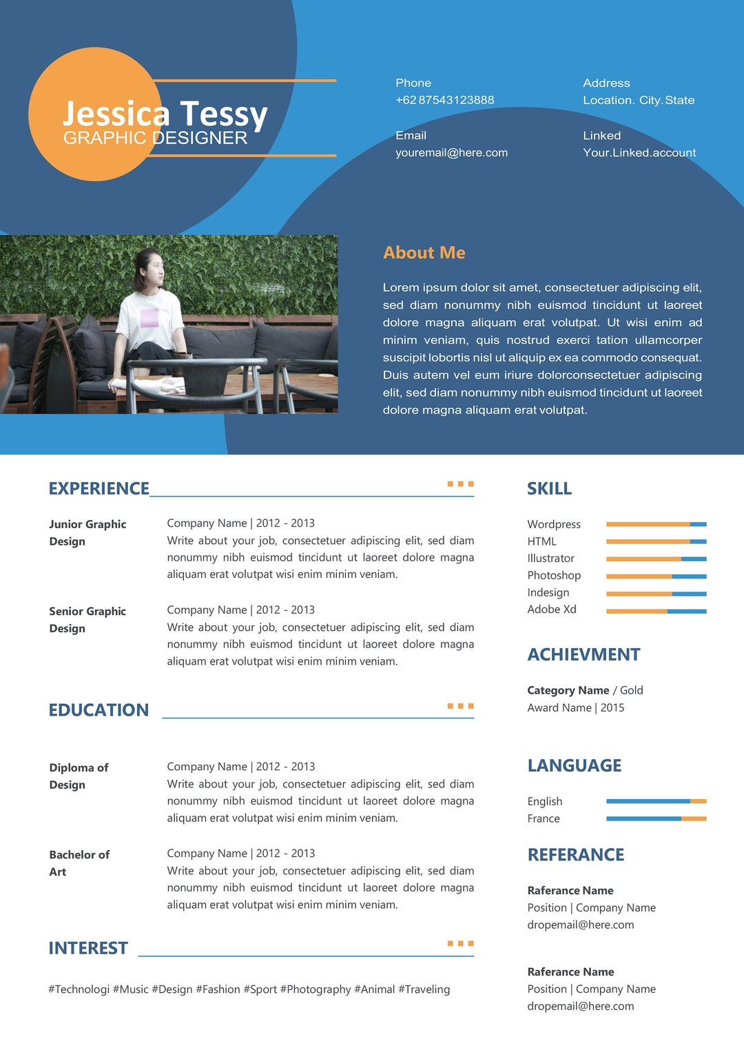 2022 Advanced Entry Resume Self Introduction Resume Template - Etsy