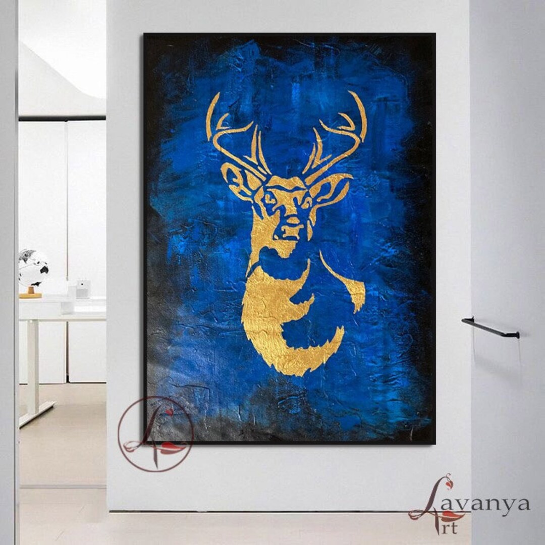 Buy Abstract Stag 72 Original Oil Painting, Modern Art, Express ...