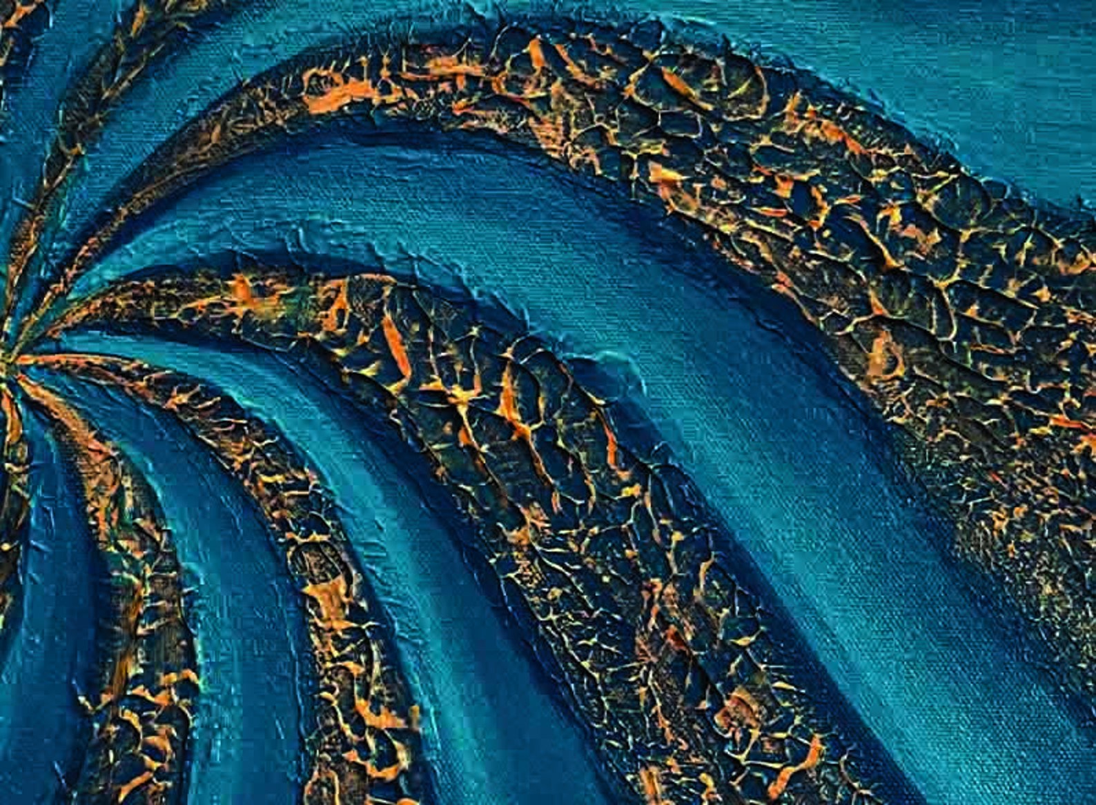 Abstract Painting Original Large Turquoise Painting Textured Art ...