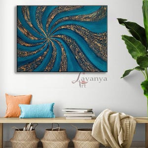 Abstract Painting Original Large Turquoise Painting Textured Art ...