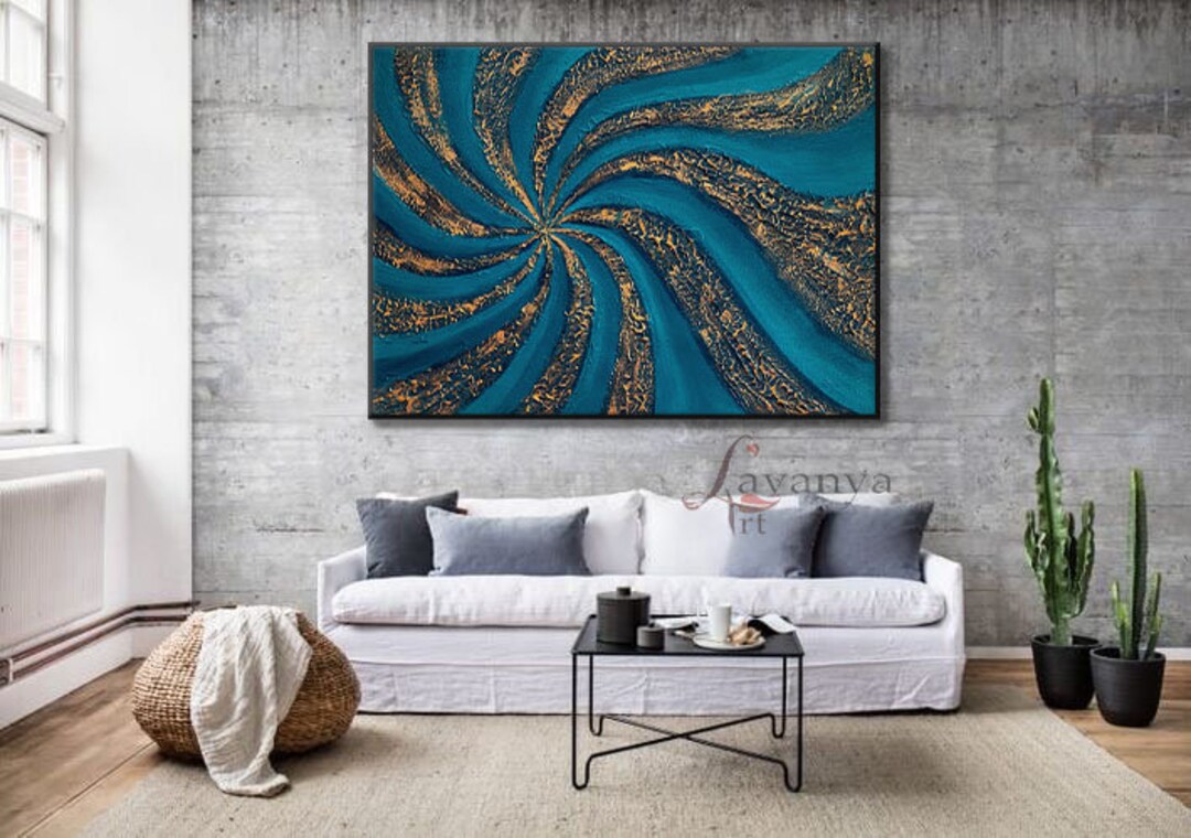 Abstract Painting Original Large Turquoise Painting Textured - Etsy
