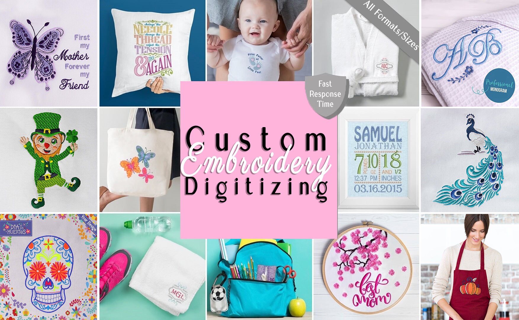 Custom Embroidery Digitizing, Custom Embroidery Pattern, Custom ...