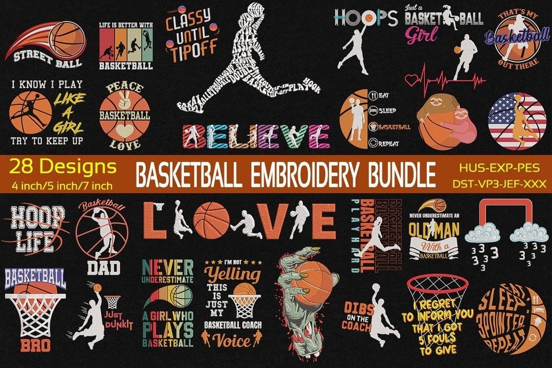 Set Bundle Basketball Design for Embroidery Machine, Basketball ...