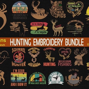 Set Bundle Hunting Design for Embroidery Machine, Bundle Hunting ...